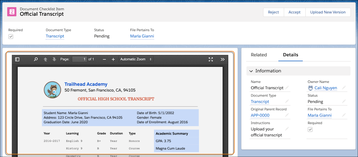 Admissions Connect Components