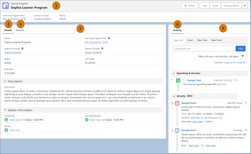 Set Up Learner Program Record Page