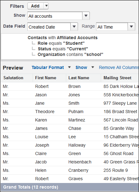 Create a List of Prospective Students