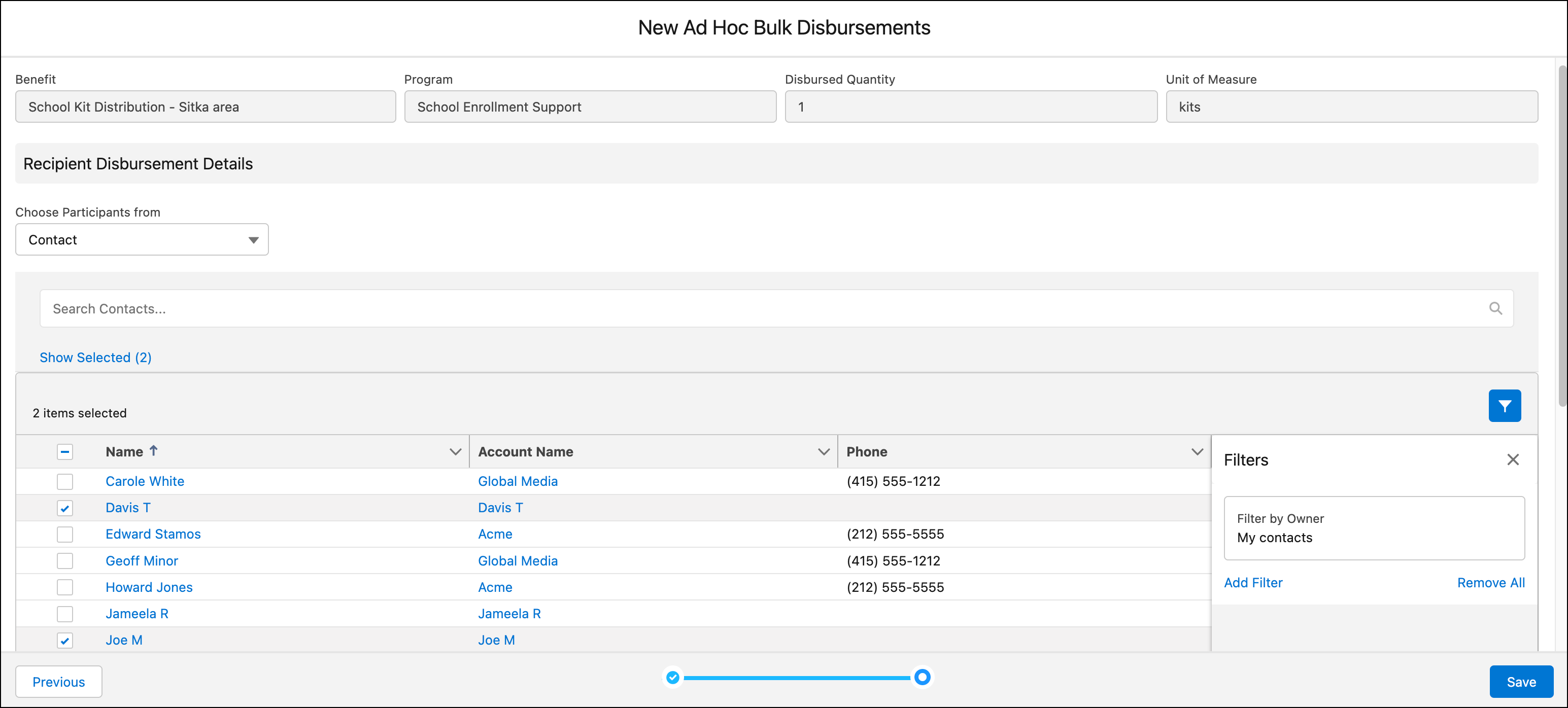 Example 2: Manage a School Kit Distribution Activity for Children From ...