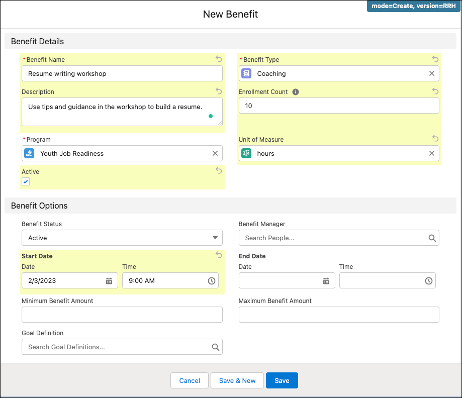 Example 1: Manage a Youth Job Readiness Program