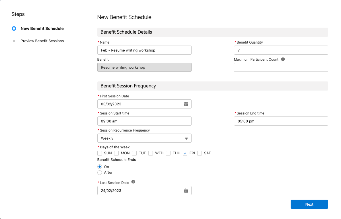 Example 1: Manage a Youth Job Readiness Program