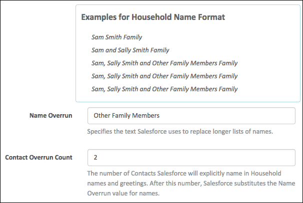 Customize Household Names