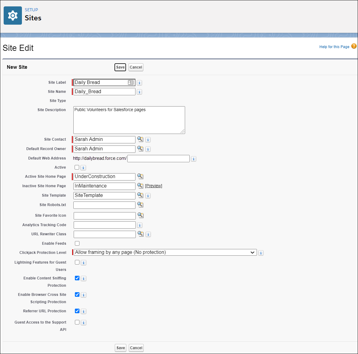 Set Up Your Salesforce Site