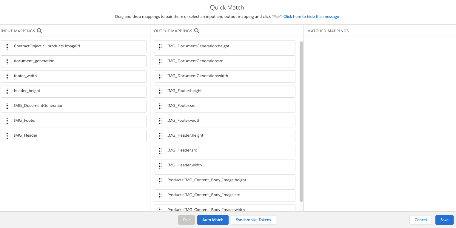 Map Image Tokens in the Omnistudio Data Mapper