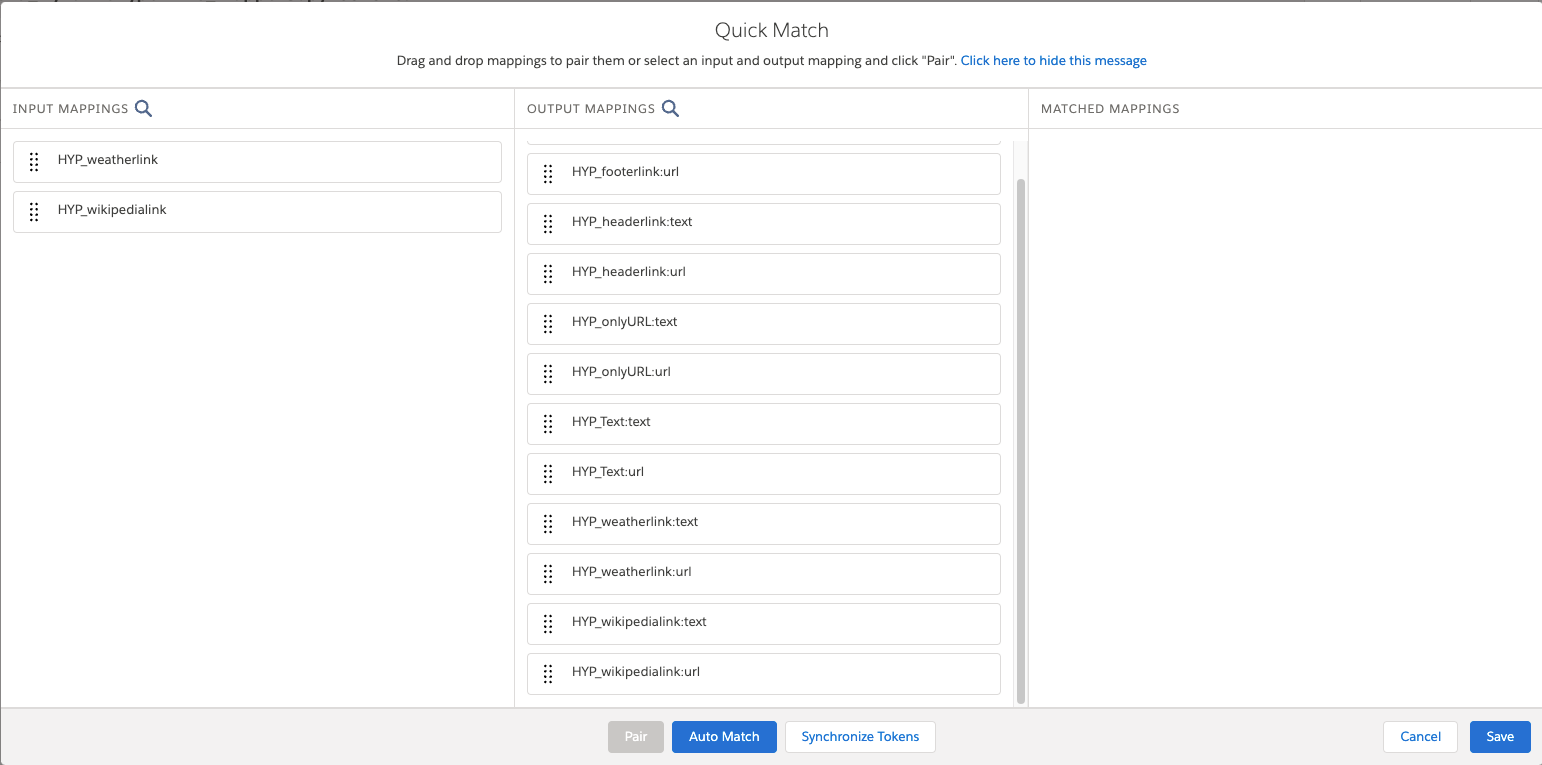 Map Hyperlink Tokens in the DataRaptors
