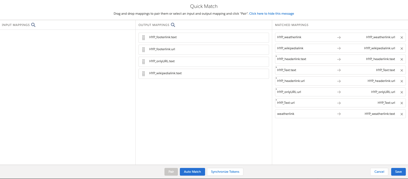 Map Hyperlink Tokens in the DataRaptors