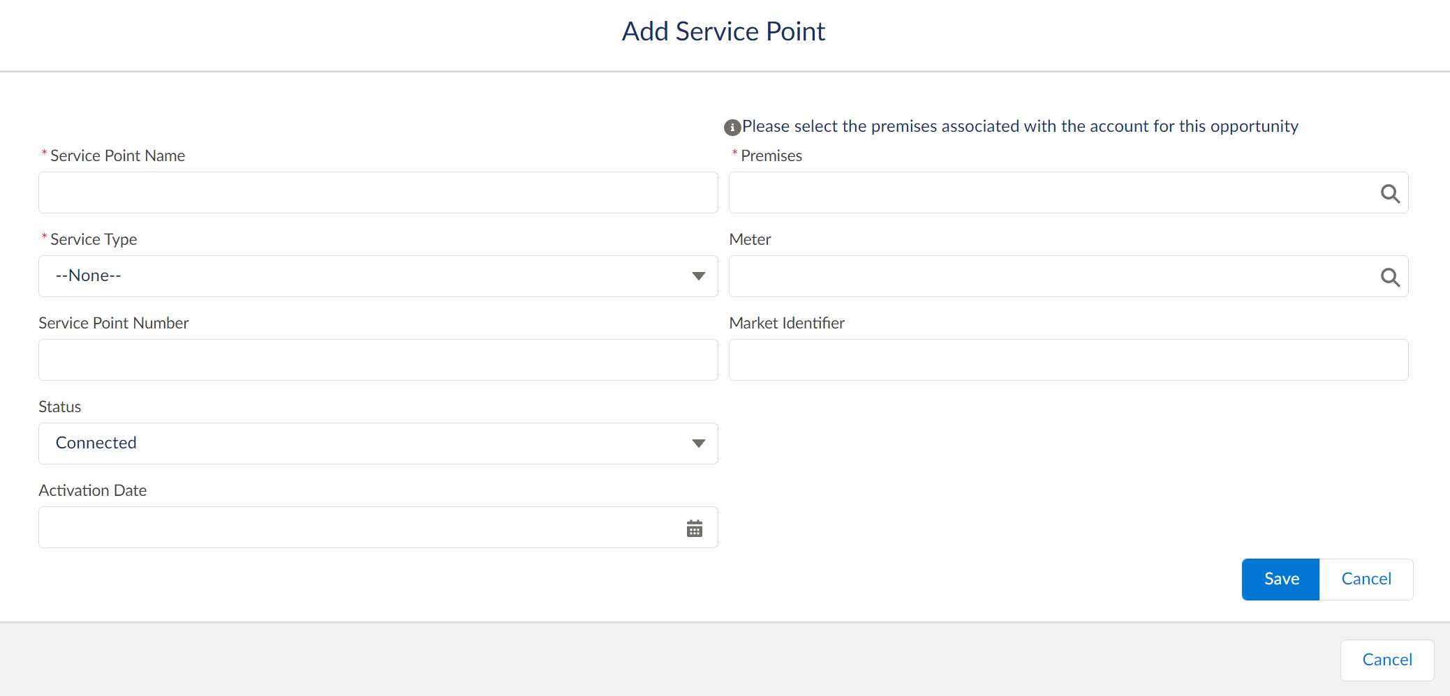 Upload Service Points in Large Account Sales Management