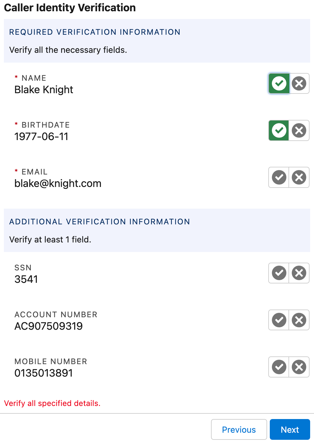 Verify Customer Accounts in Contact Center Console