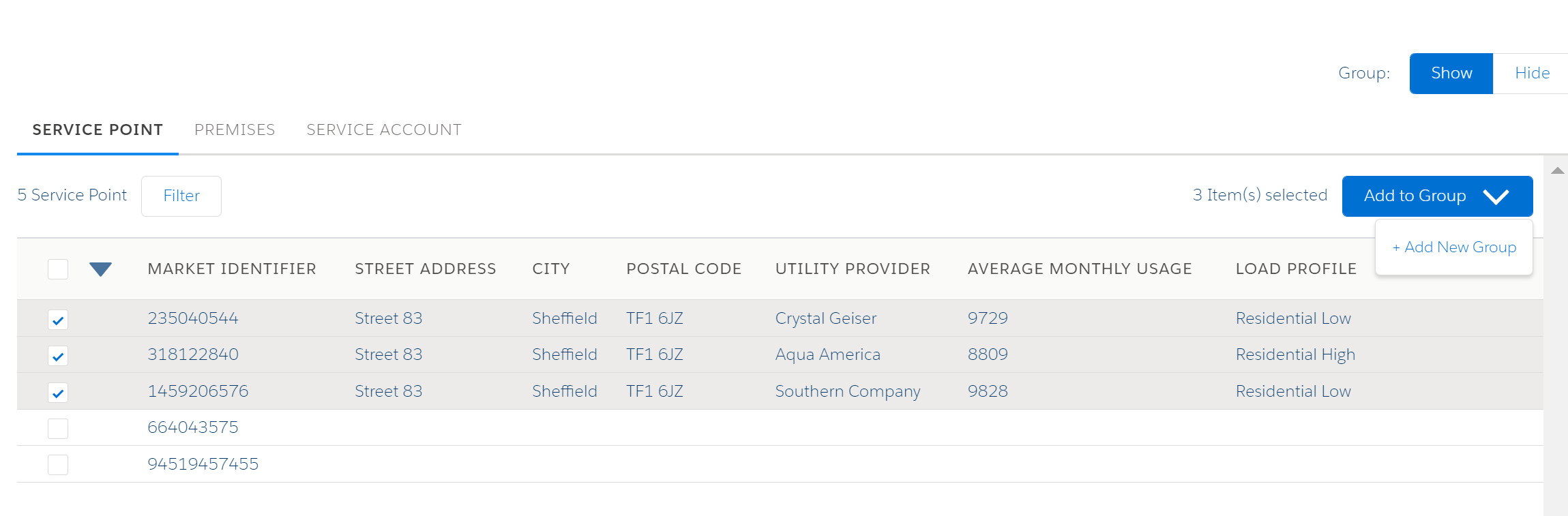 Create Opportunity Groups for Energy & Utilities