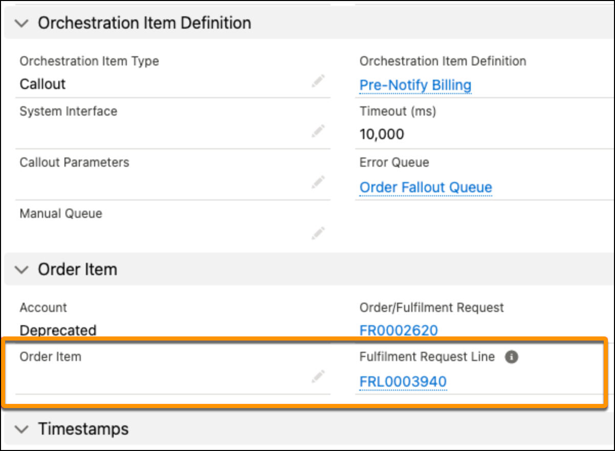 Orchestration Item Associations to Fulfillment Request Lines and Order ...
