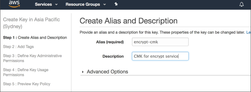Setting Up Key-Manager and Encrypt Service