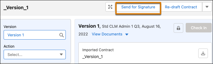 Submit a Contract for E-Signature