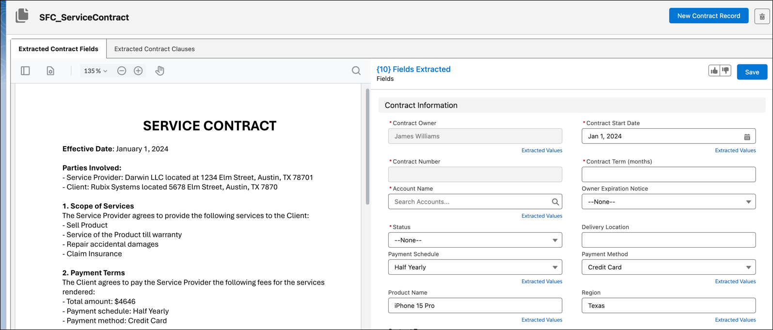 Extract Contract Details and Clauses with Contracts AI