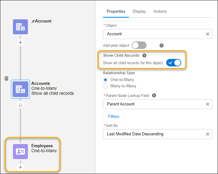 Configure Show Child Records on an ARC Relationship Graph