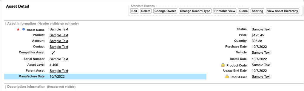 Customize the Asset Page for Automotive Cloud