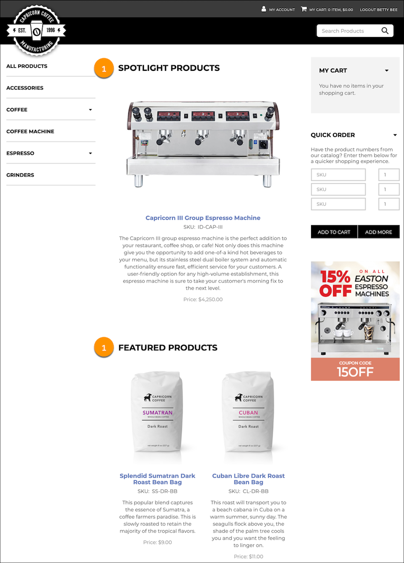 Show Spotlight Products and Featured Products