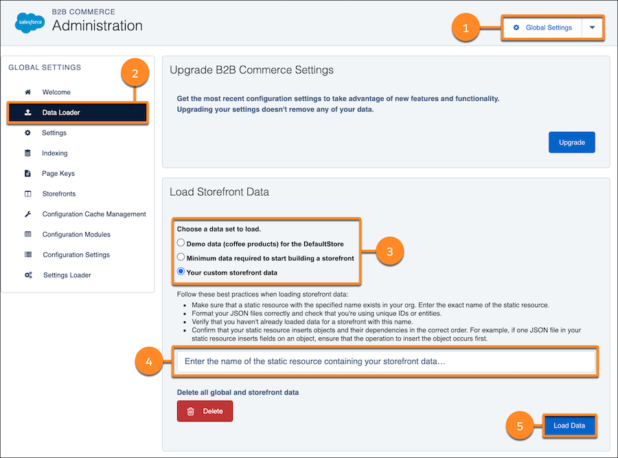 Load Storefront Data from a Static Resource