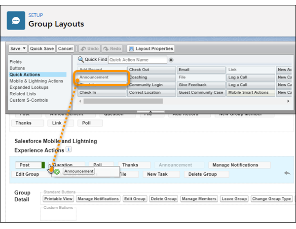 Add Actions to the Group Publisher