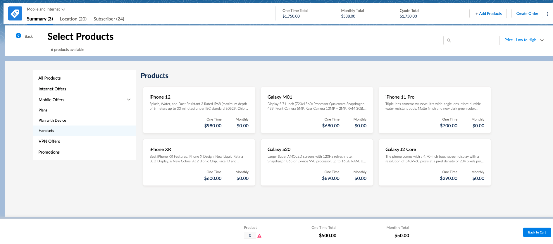 Offer Selection and Configuration in Enterprise Sales Management