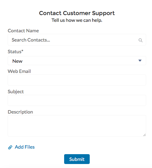 Contact Support Form