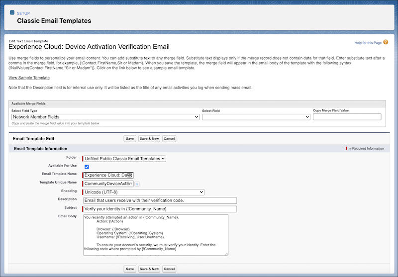Customize the Device Activation Email Template