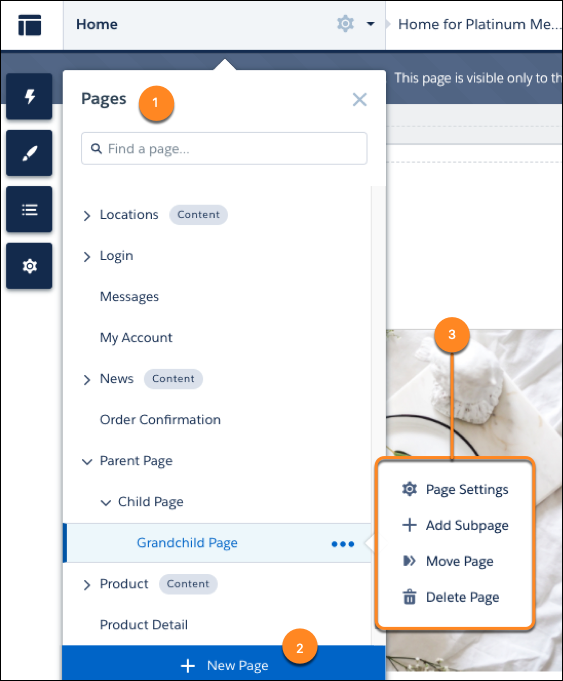 Manage Your Site’s Pages and Their Properties in Experience Builder