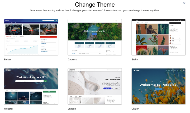 Prebuilt Experience Builder Themes