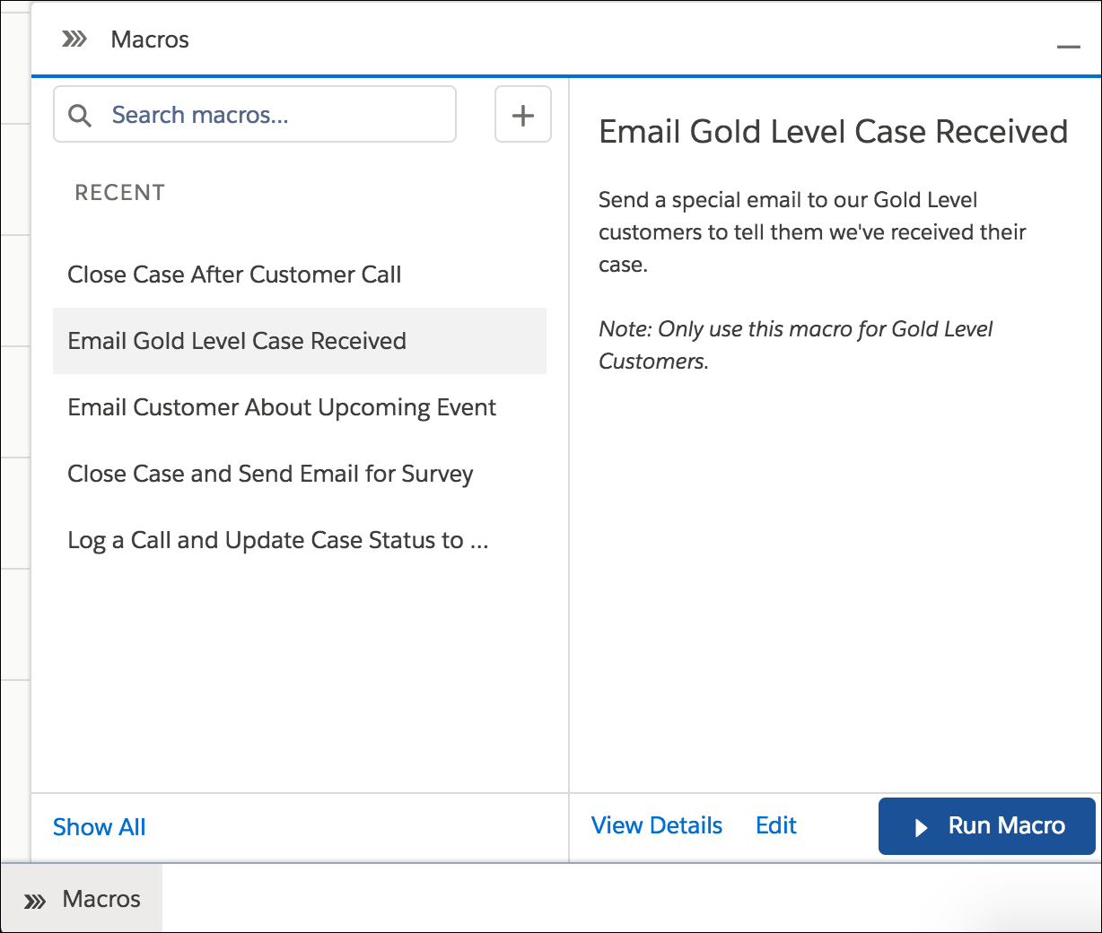 Macros Utility for Lightning Apps