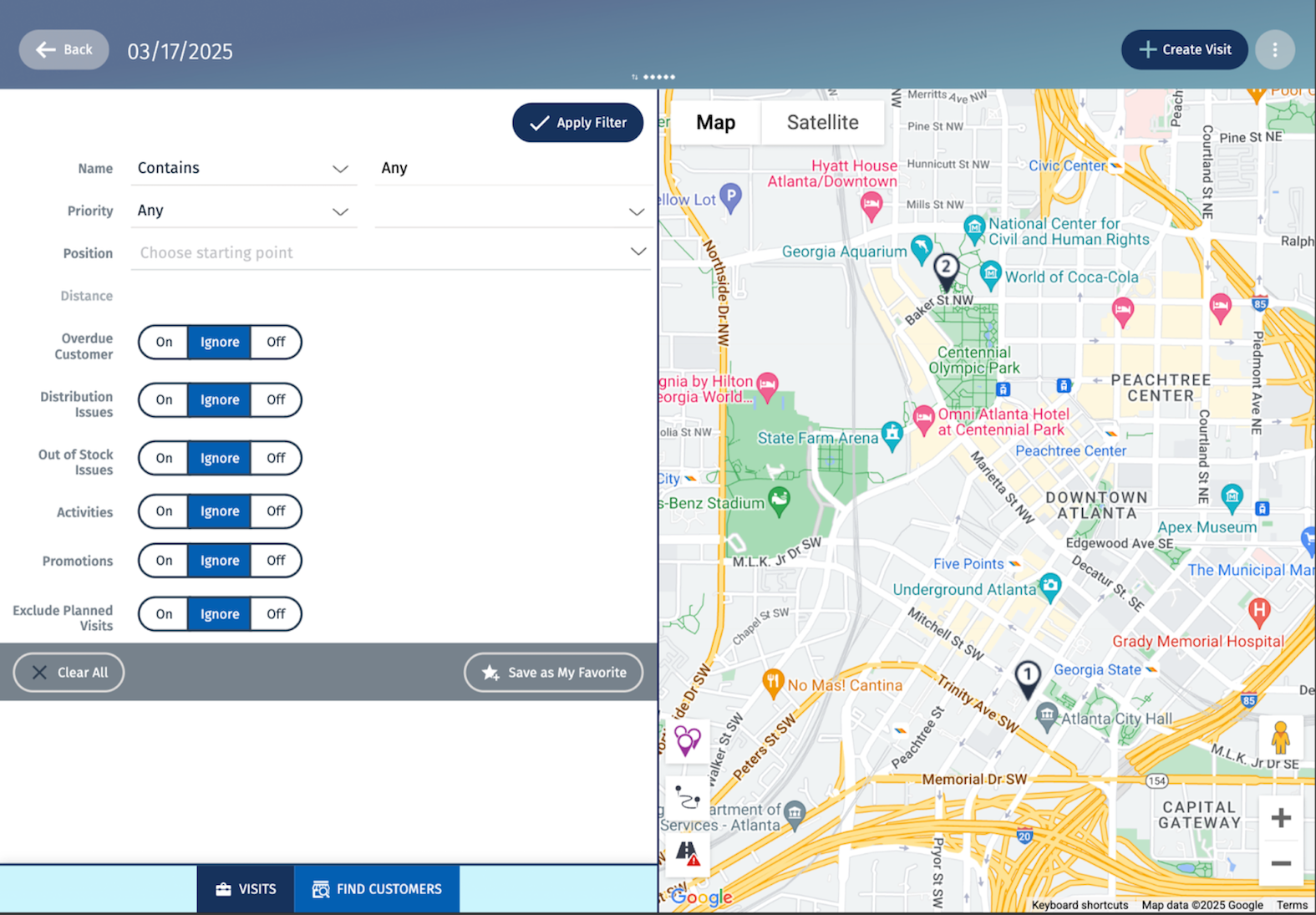 Create Map-Based Visits