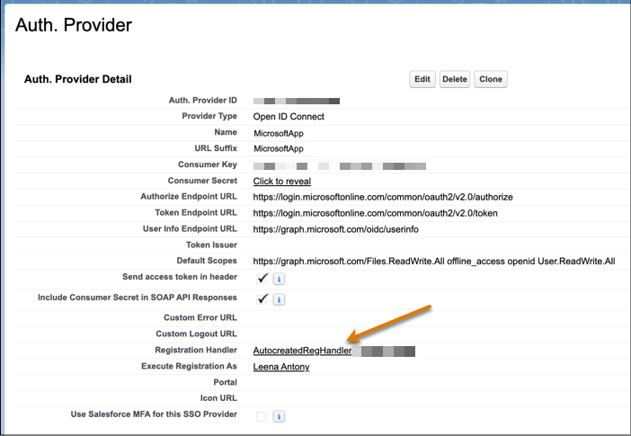 Configure an Auth Provider for Microsoft App Manually