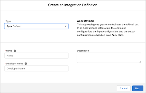 Create an Integration Definition