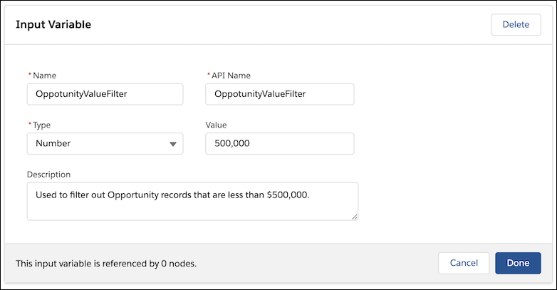Define Input Variables