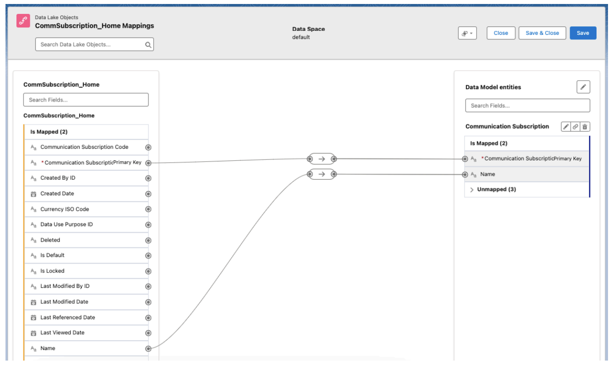 Create a Data Stream for the Communication Subscriptions Object
