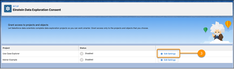 Allow Data Analysis with Einstein Data Exploration Consent