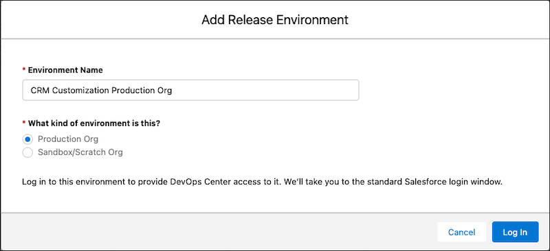Add the Release Environment for the Project