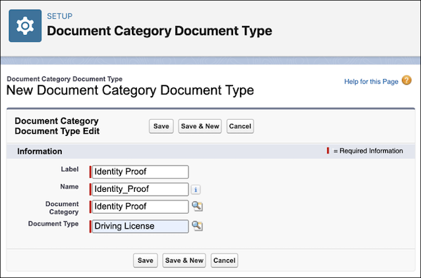 Associate a Document Type with a Document Category