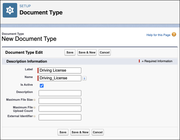 Set Up Document Types for Document Matrix