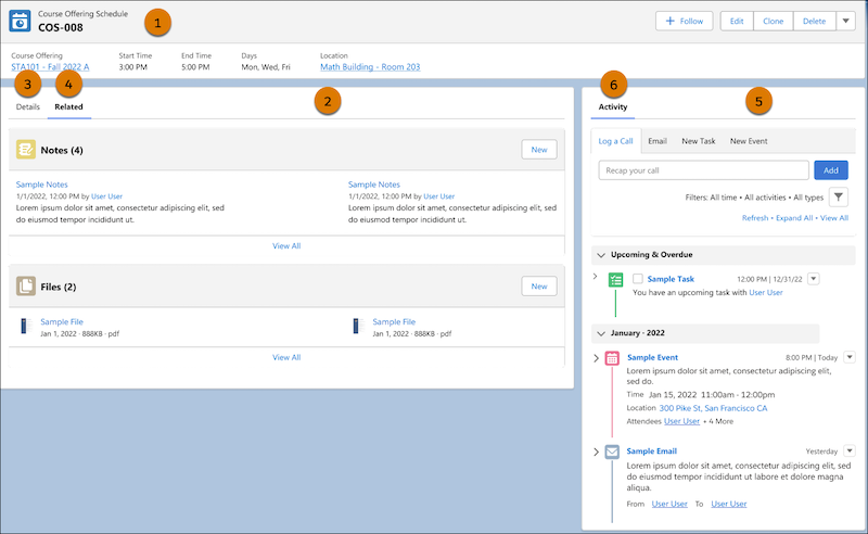 Set Up Course Offering Schedule Record Page