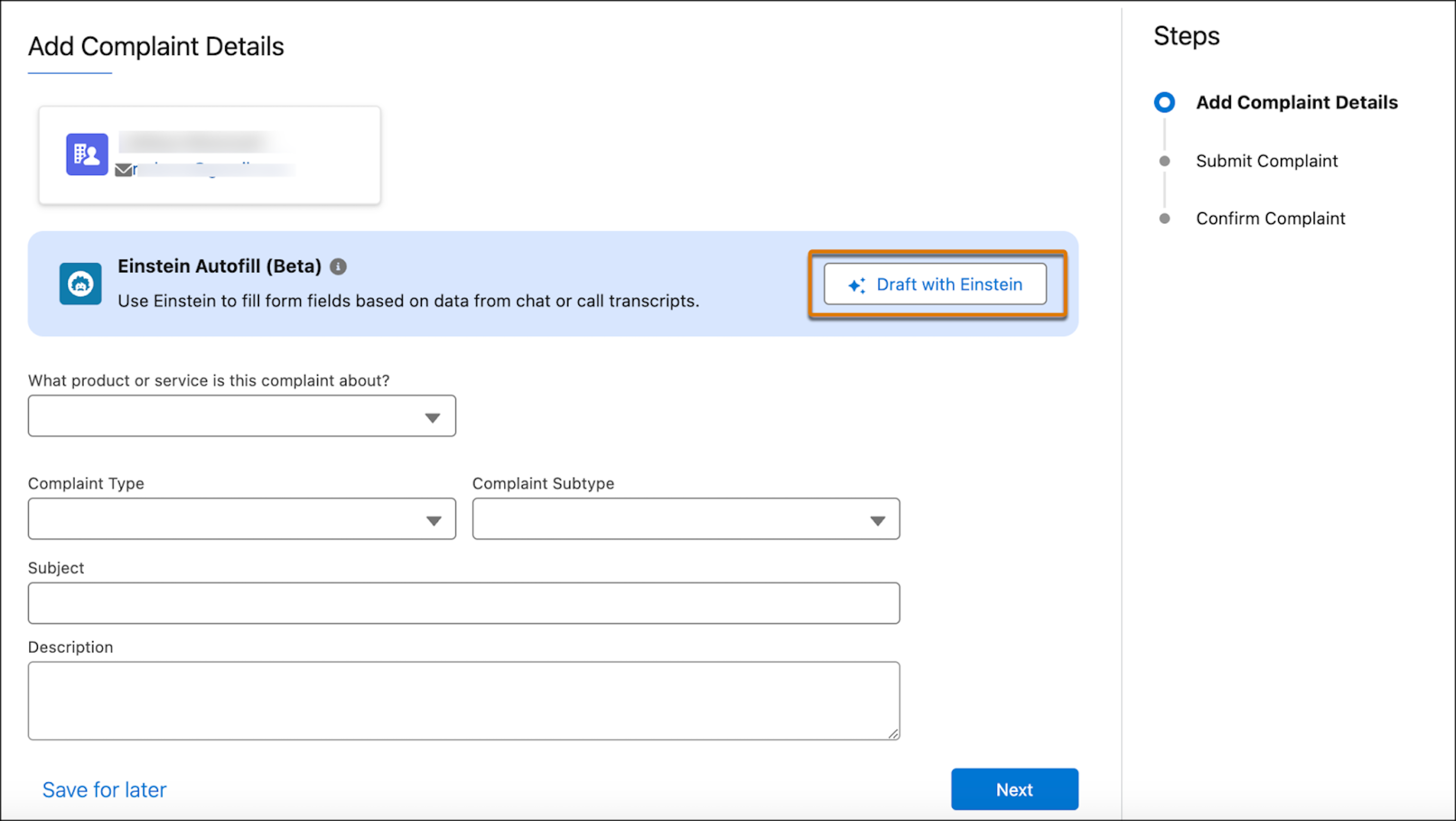 Einstein Autofill (Beta)