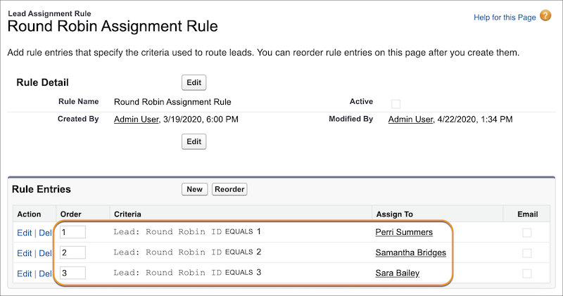 Create a Round Robin Lead Assignment Rule