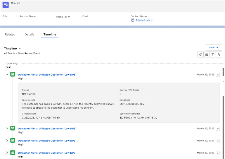 Create a Timeline to View Survey Responses