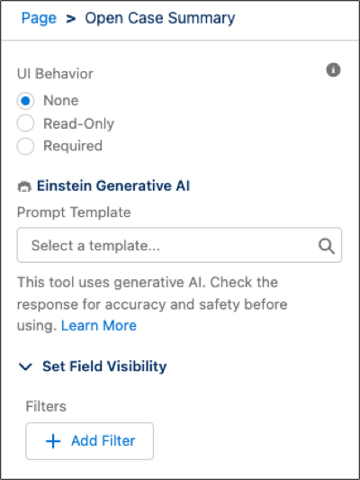 Add a Field Generation Prompt Template to a Lightning Record Page