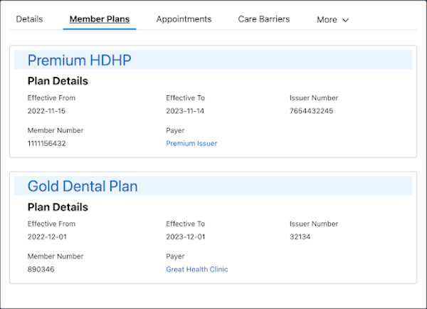 Profile Card and Member Plan Flexcards for Contact Center