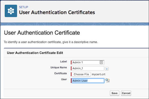 Upload a User Authentication Certificate