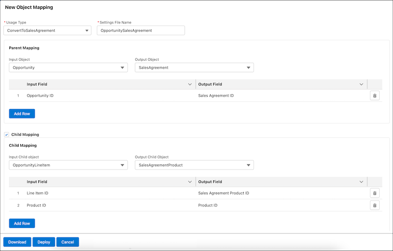 Create and Deploy Field Mappings with Object Hierarchy Relationship