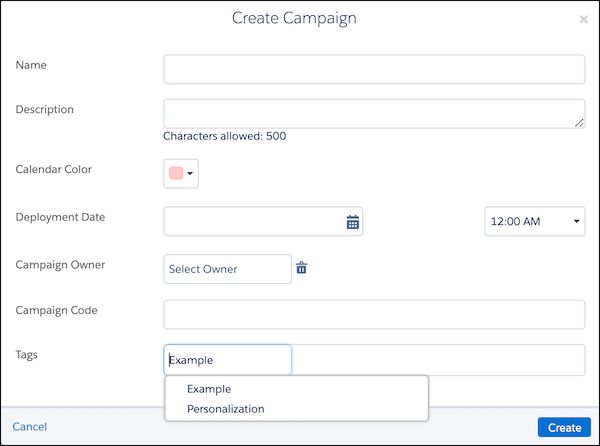Campaign Tags in Marketing Cloud Engagement
