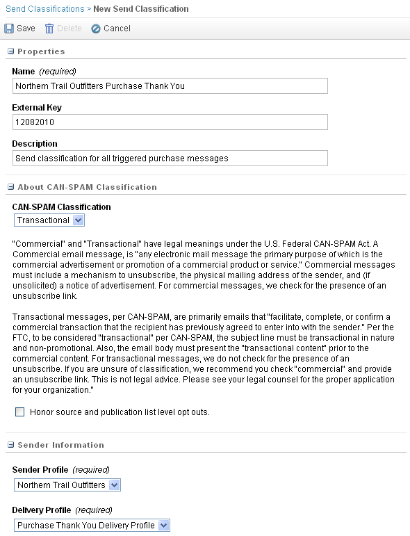 Triggered Emails Example