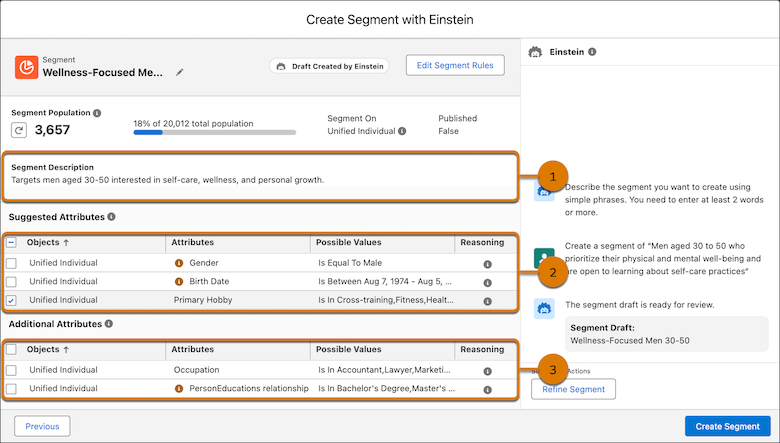 Create a Segment with AI in Marketing Cloud Next