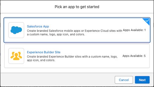 Crear un proyecto de Mobile Publisher para la aplicación Salesforce